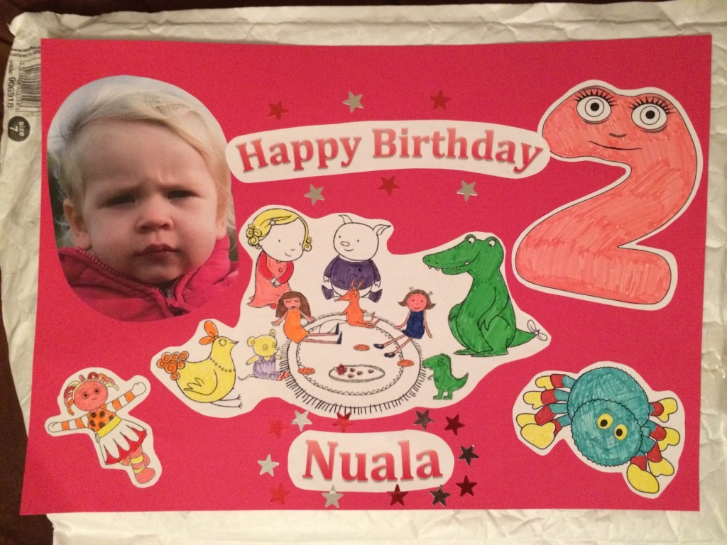 cbeebies birthday card - Treading on Lego