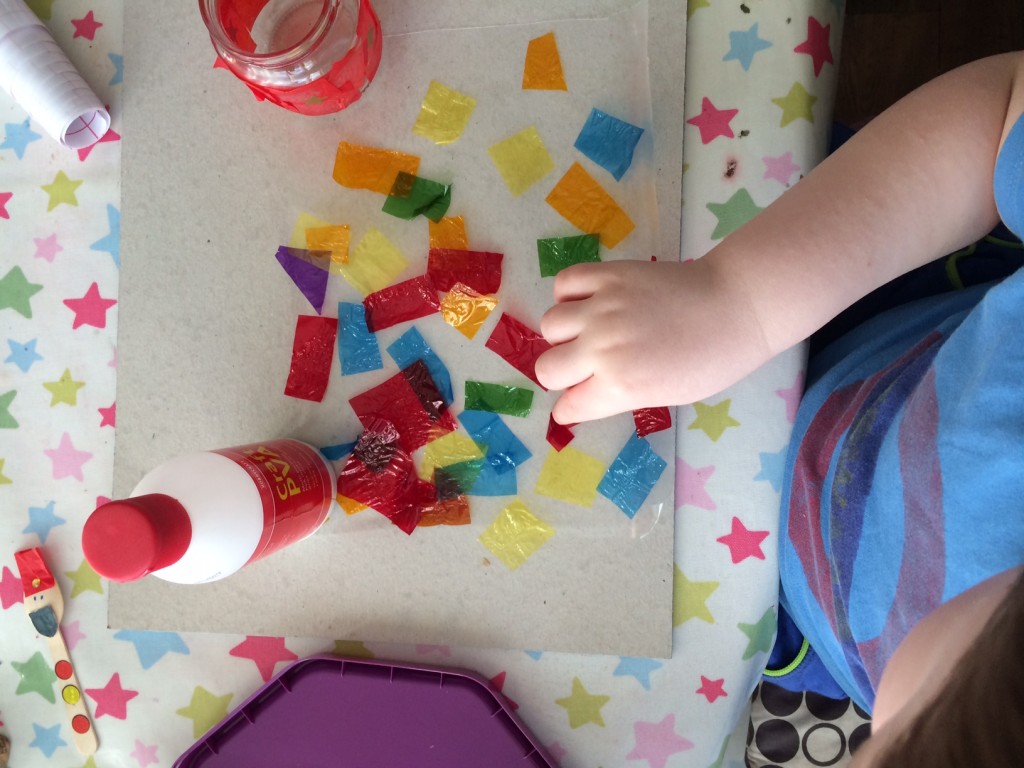 Valentine sun catchers - Treading on Lego