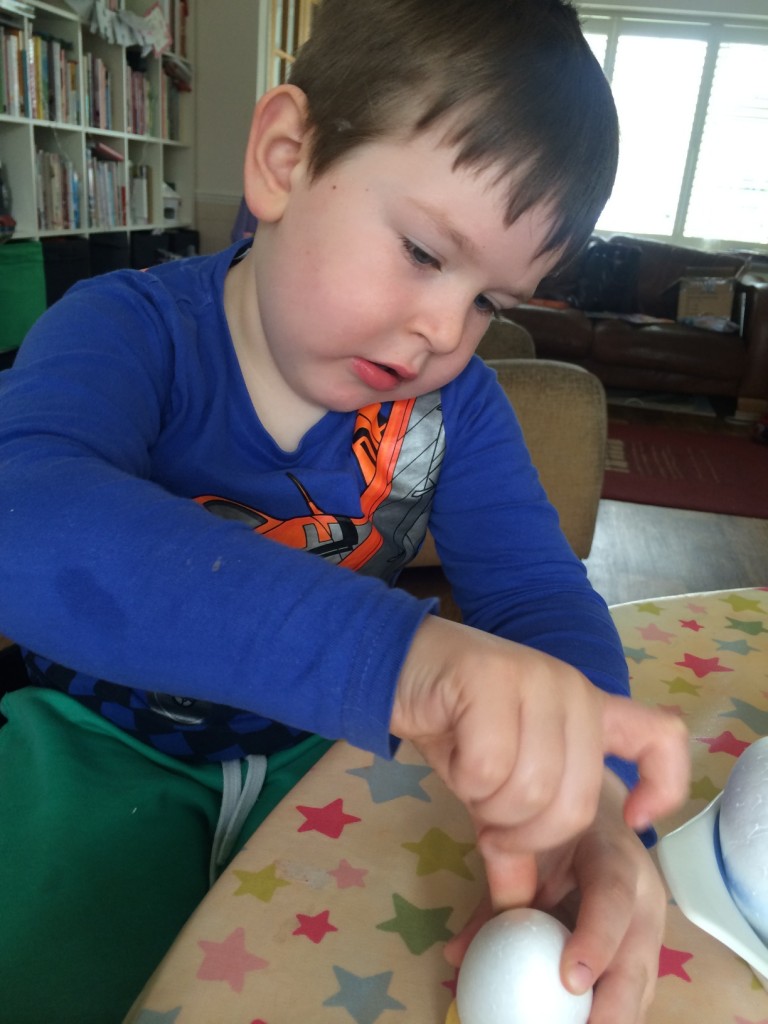 Crafting with styrofoam eggs