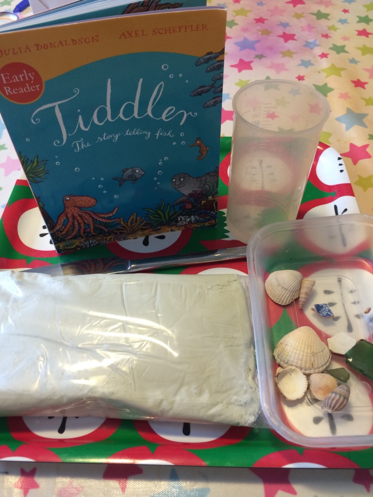 Tiddler the Story Telling Fish craft - Treading on Lego