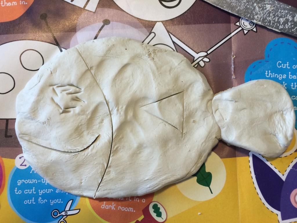 Tiddler the Story Telling Fish craft - Treading on Lego